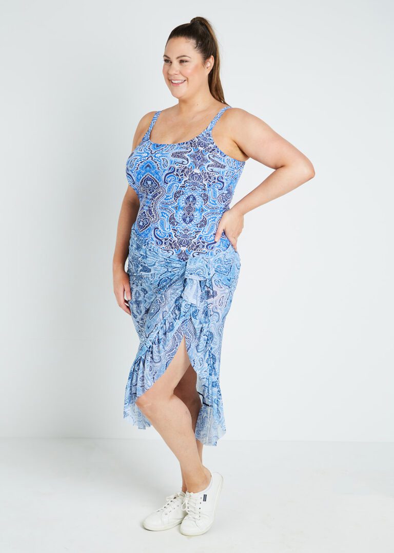 Florence Mesh Frill Sarong - Genevieve Swimwear