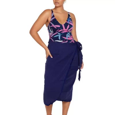 Paisley Pop Mesh Frill Sarong - Genevieve Swimwear